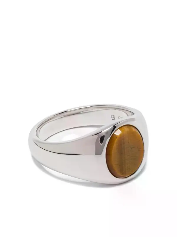 Tom Wood Kim Tiger Eye Signet Ring - Silver