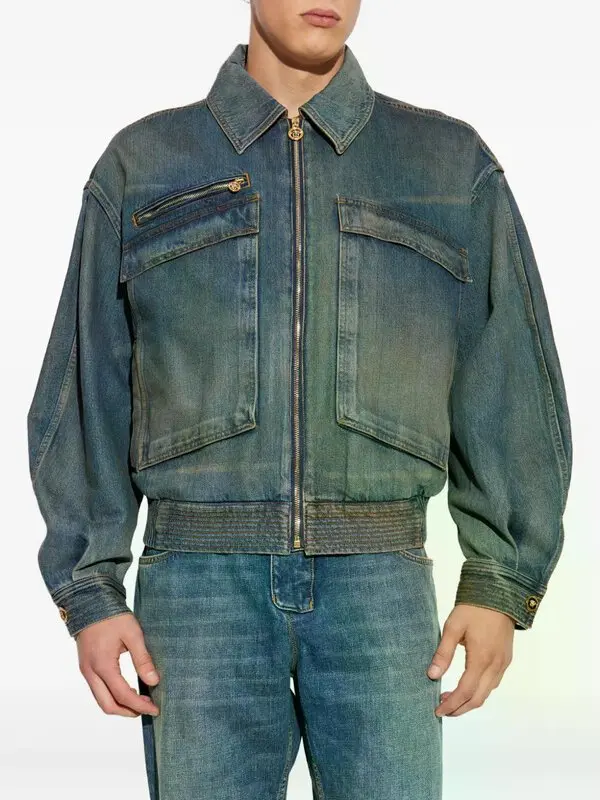 Versace Zip-up Denim Jacket