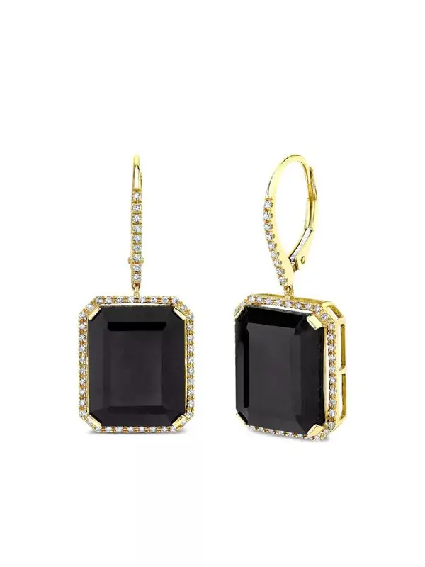 Shay 18k Yellow Portrait Onyx And Diamond Earrings - Gold