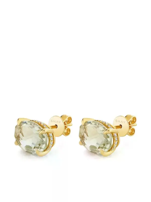 Shay 18k Yellow Amethyst And Diamond Stud Earrings - Gold