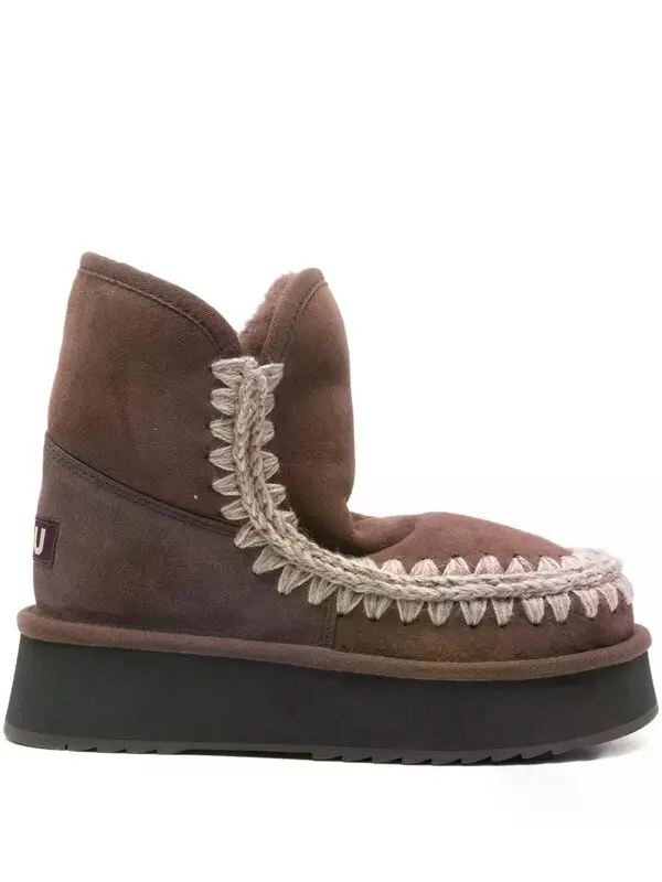 Mou Braided-trim Platform Boots