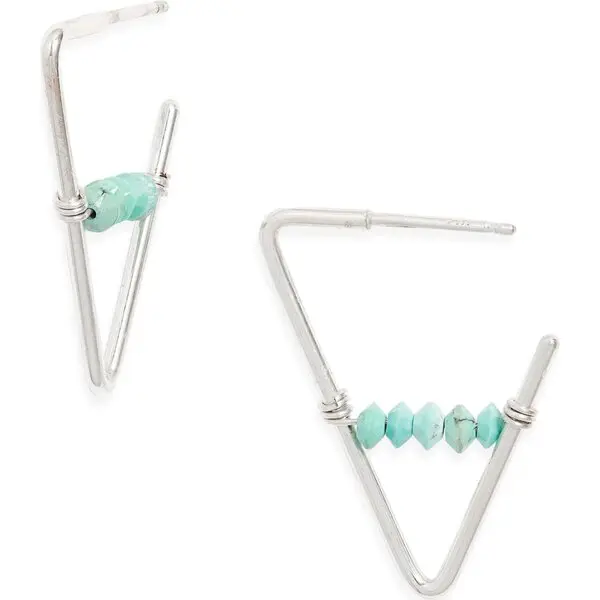 NASHELLE Geo Beaded Hoop Earrings - Sterling Silver