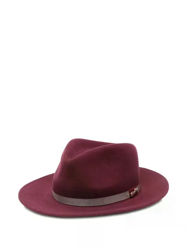 Borsalino Felted Fedora Hat - Red