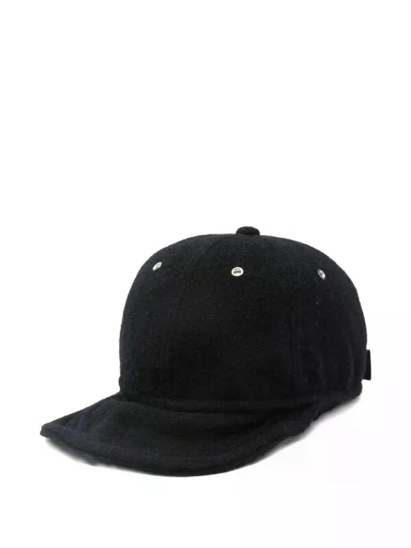 CAMIEL FORTGENS Eyelet-detail Wool Cap - Black