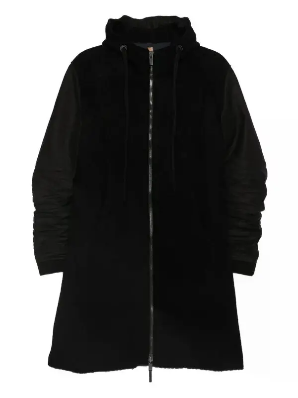 LAYER ZERO Stripe-detail Hooded Coat