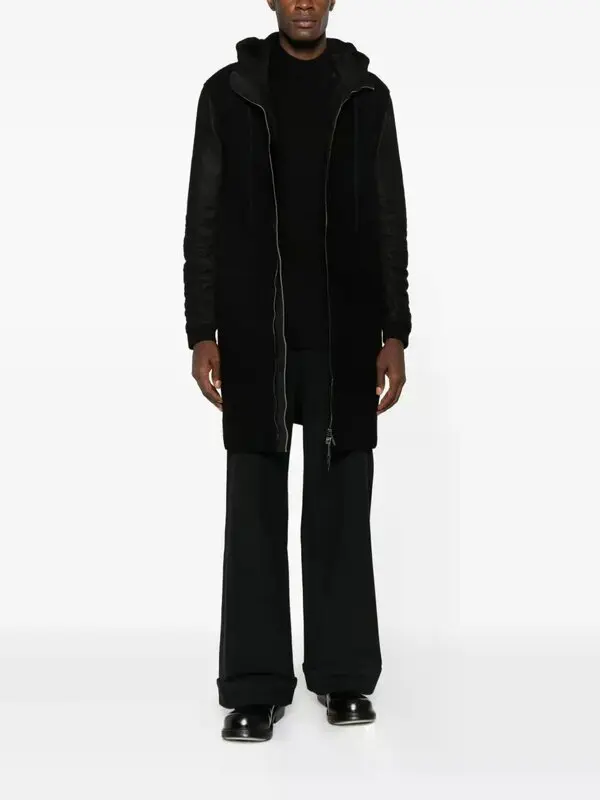 LAYER ZERO Stripe-detail Hooded Coat