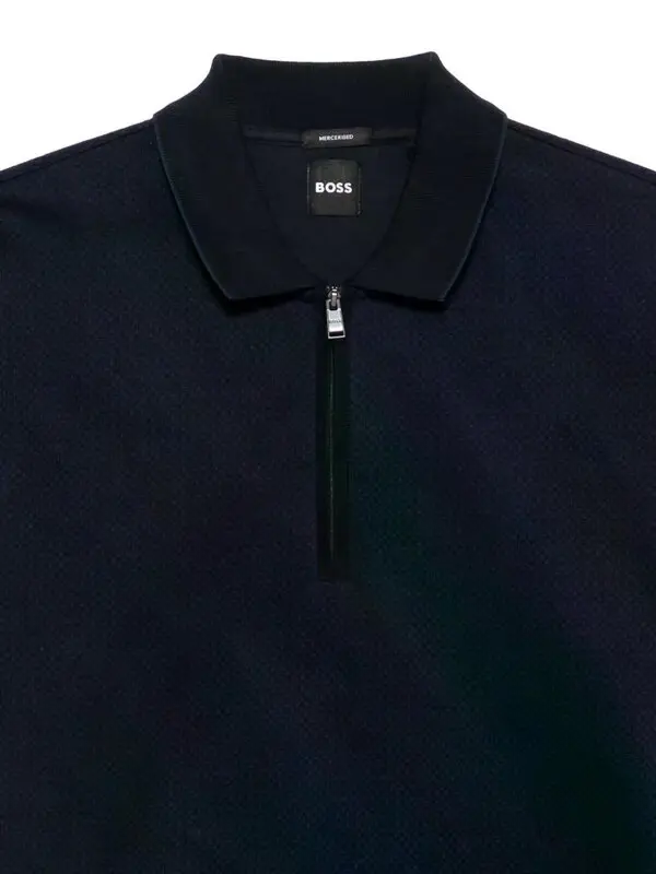 BOSS Mercerised-cotton Polo Shirt With Two-tone Structure