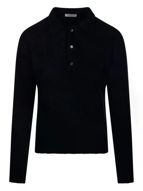 DIANA STUDIO Wool-blend Polo Shirt - Black