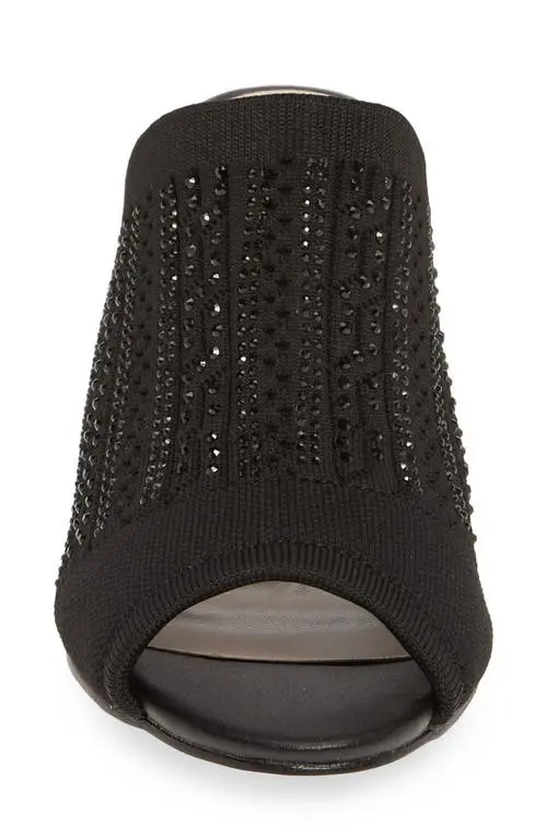 LAUREN LORRAINE Martha Embellished Wedge Slide Sandal - Black