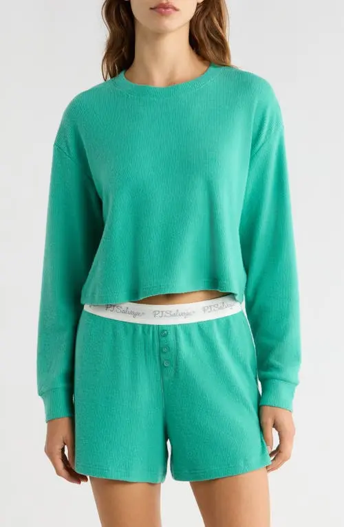 PJ Salvage Waffle Knit Short Pajamas - Soft Green