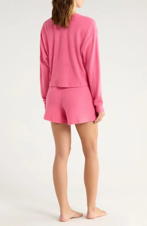 PJ Salvage Waffle Knit Short Pajamas - Think Pink