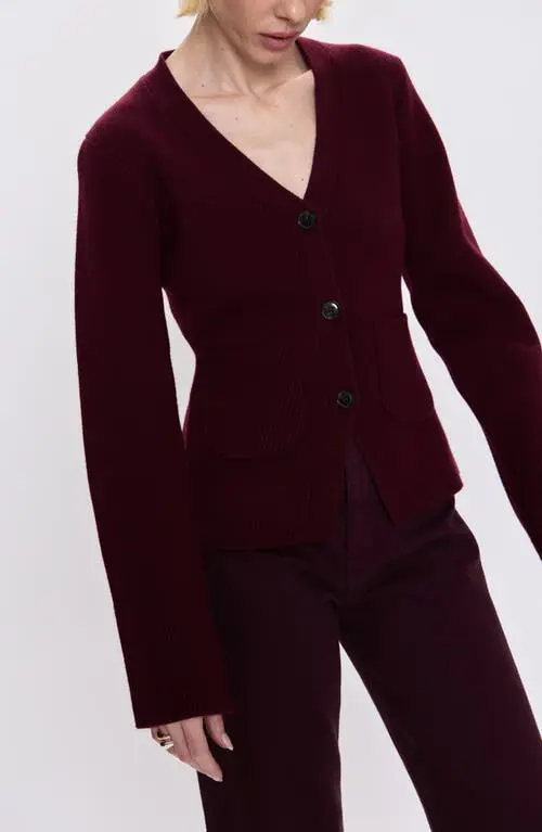 PISTOLA Aeron V-neck Cardigan - Claret