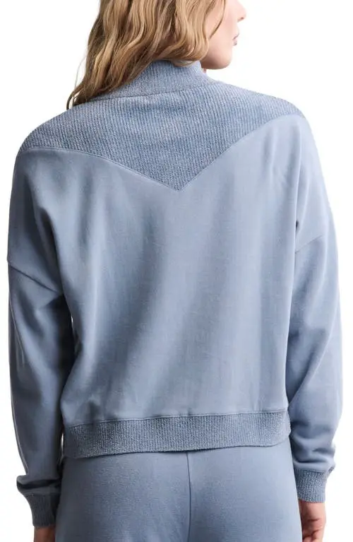 Barefoot Dreams Cozychic Ultra Lite Rib Quarter Zip - Blue Dusk