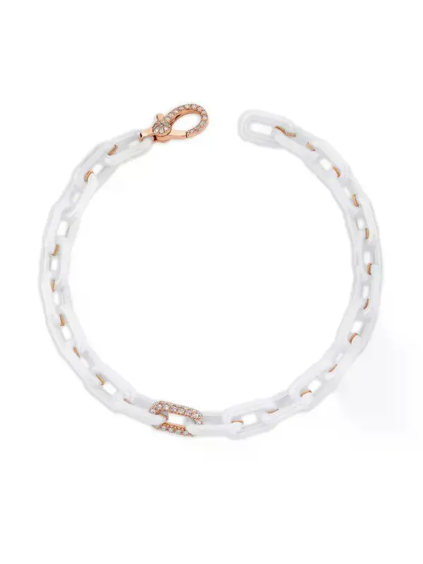 Shay 18k Rose Gold Mini Cable-link Diamond Bracelet - Pink