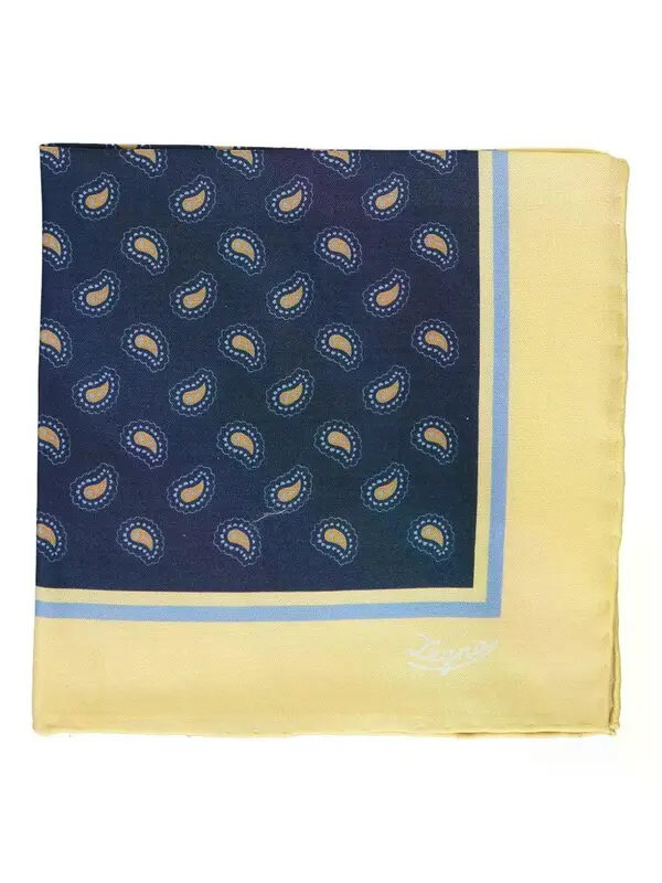 Zegna Paisley-print Scarf - Blue