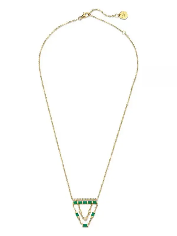 Shay 18k Yellow Cascade Emerald And Diamond Necklace - Gold