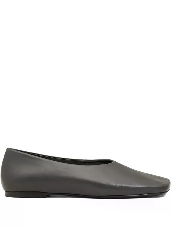 AMI Paris Two-tone Leather Ballet Flats - Grey