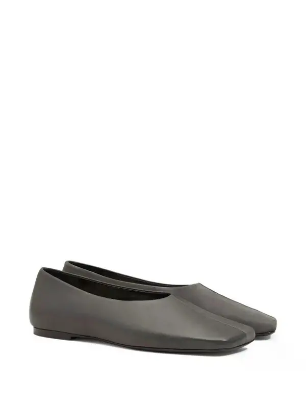 AMI Paris Two-tone Leather Ballet Flats - Grey