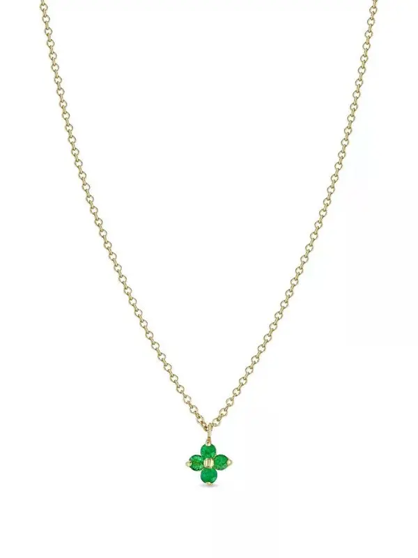 Zoe Chicco 14k Yellow Quad Emerald Necklace - Gold
