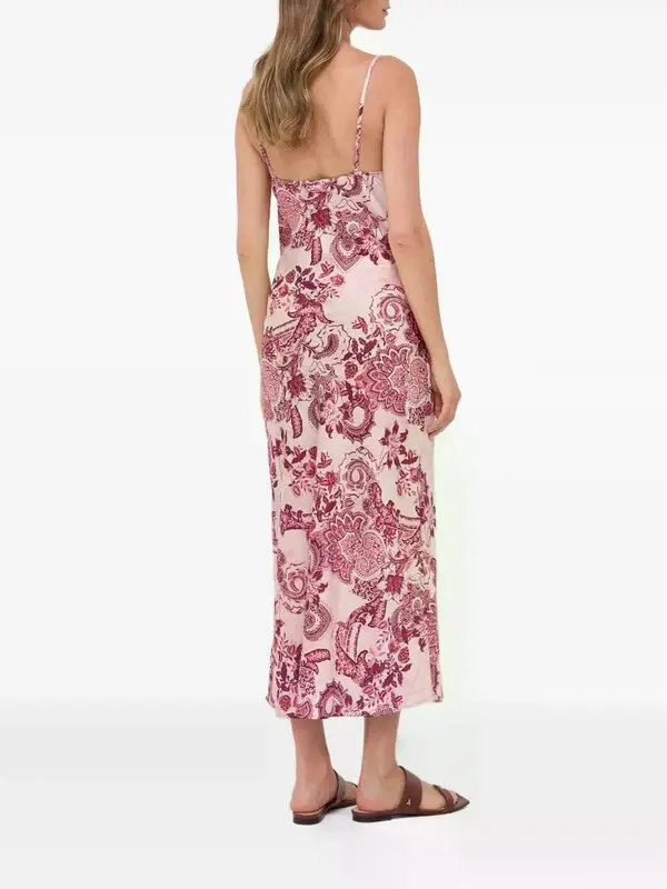Guess Cowl-neck Floral Dress - Pink