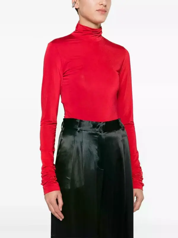 Andamane Long-sleeve Roll-neck Body - Red