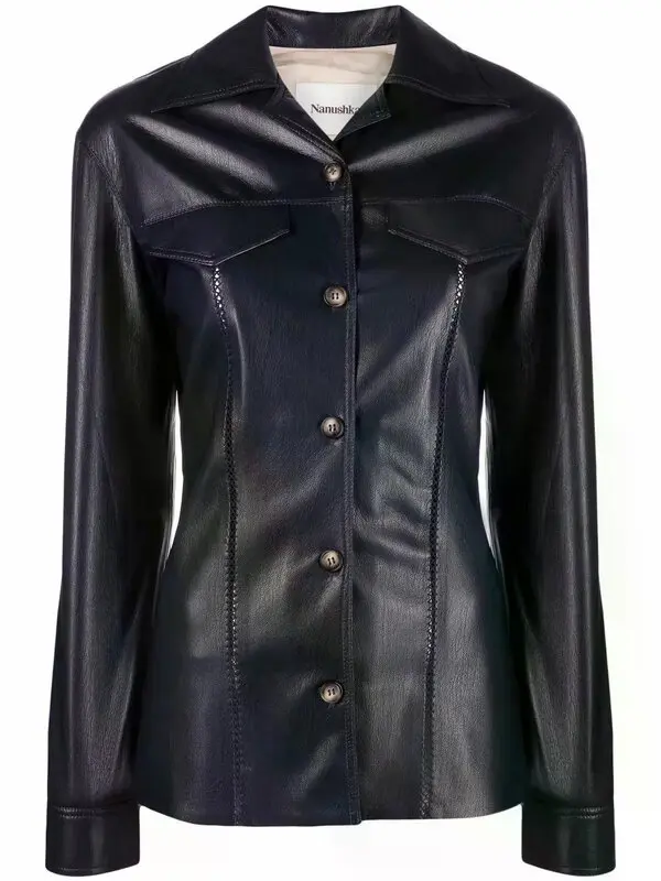 Nanushka Faux Leather Long-sleeved Shirt