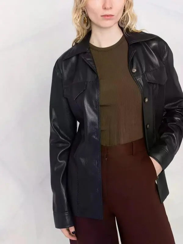 Nanushka Faux Leather Long-sleeved Shirt