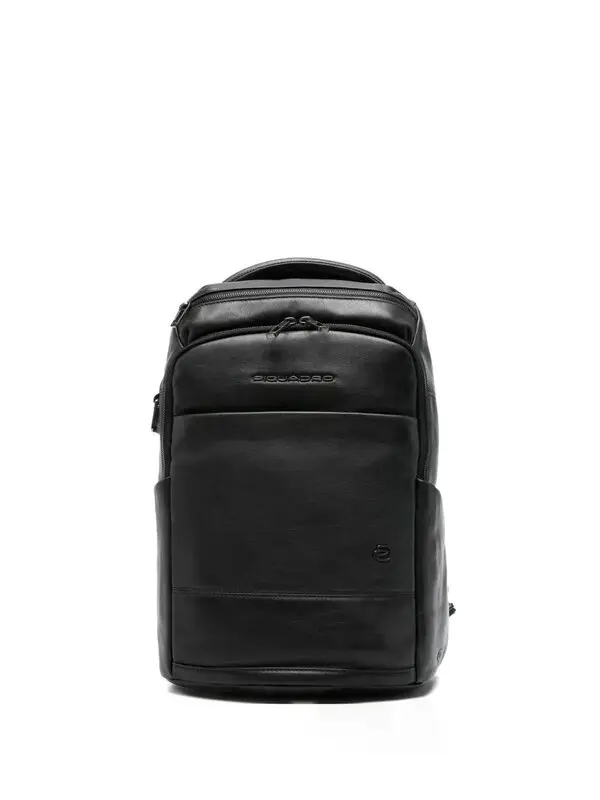 PIQUADRO Leather Backpack - Black