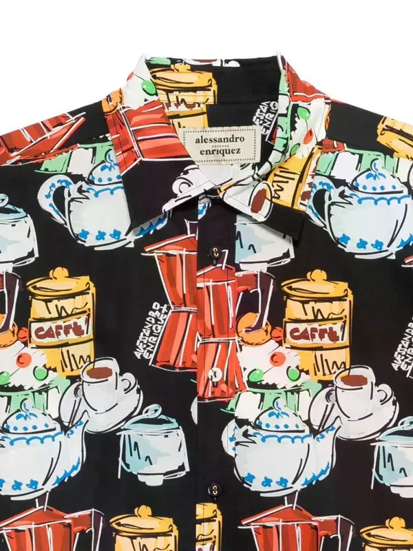 ALESSANDRO ENRIQUEZ Graphic-print Shirt - Black