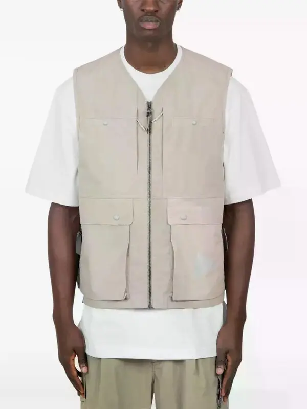 AND WANDER Zip-front Pocketed Vest