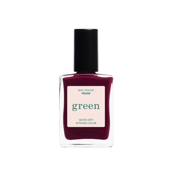 MANUCURIST Green™ Nail Polish, Quick Dry, Non-toxic Nail Polish With Gel-like Finish - Prune (a Deep Wine Red)