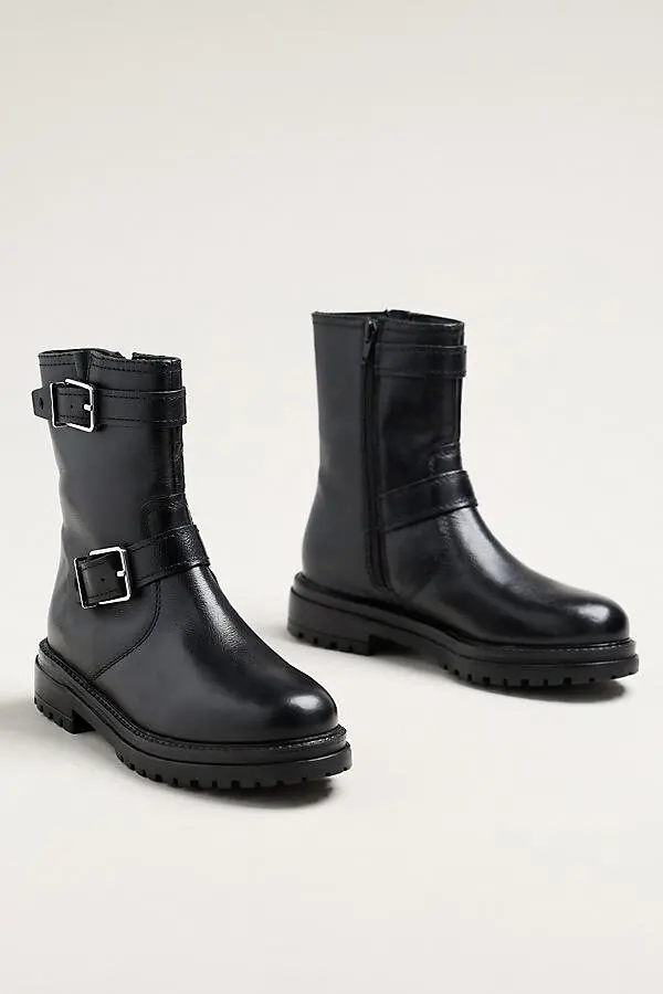 Anthropologie Buckle Boots - Black