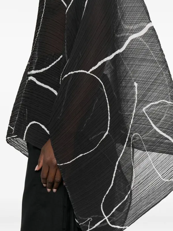 Issey Miyake Pleated Printed Stole
