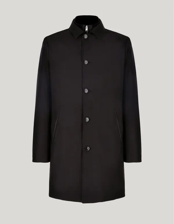Canali Technical Fabric Car Coat With Removable Dickie