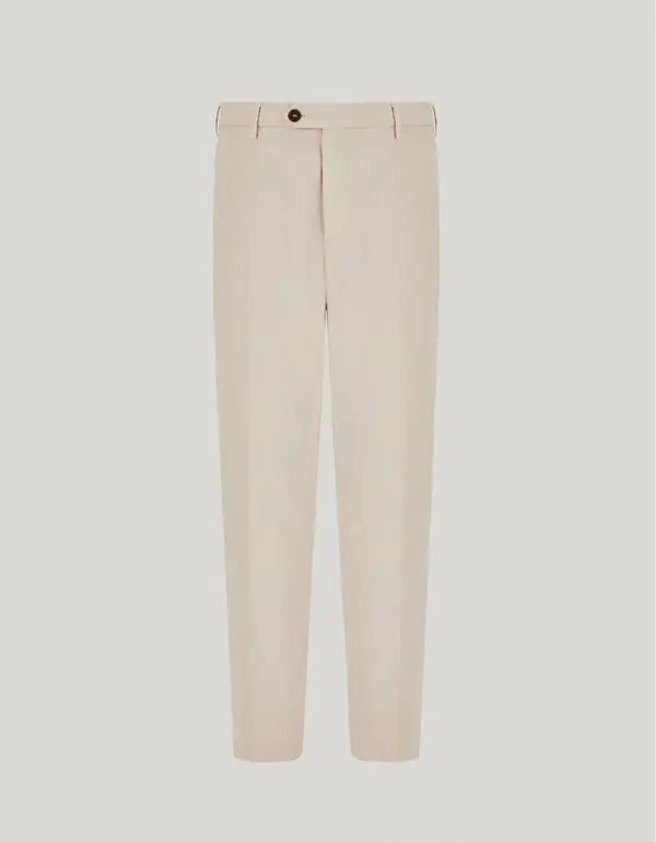 Canali Sand Regular Fit Cotton Gabardine And Cashmere Chinos - Beige
