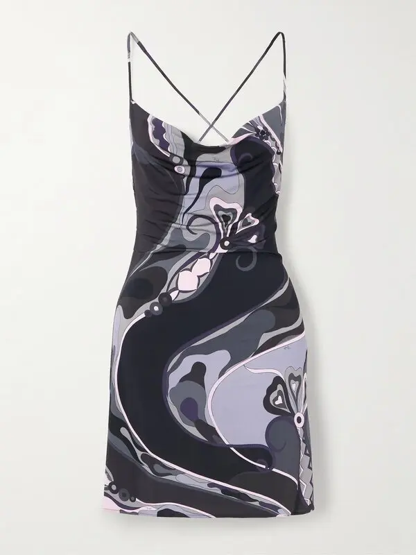 Emilio Pucci Printed Satin-jersey Mini Dress