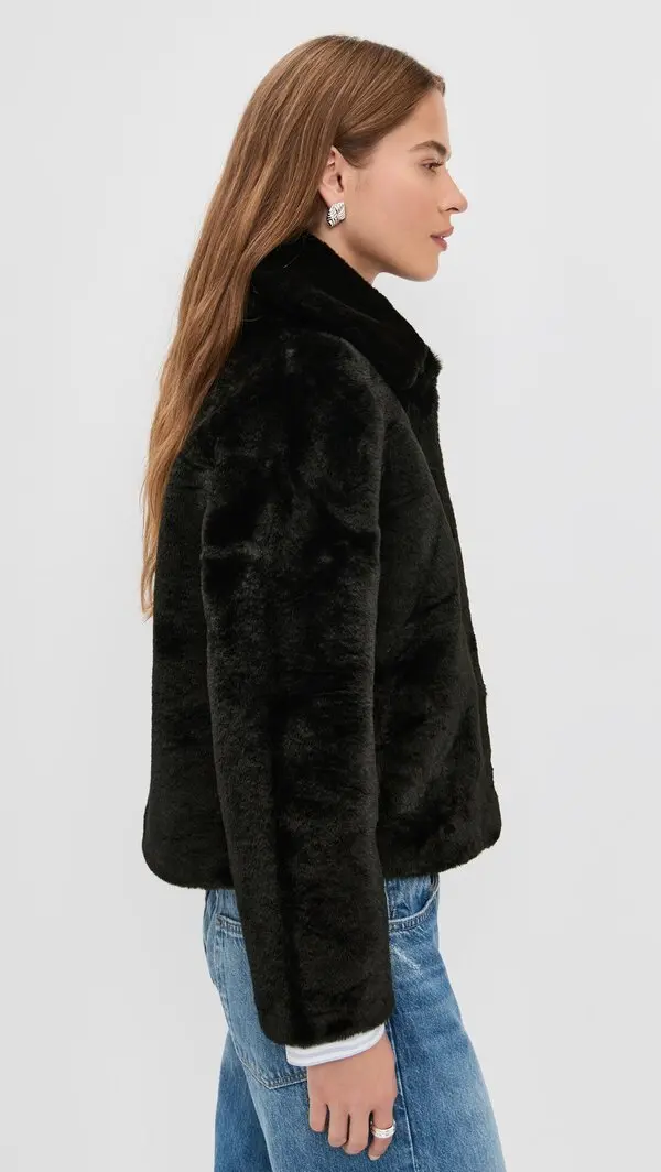 Apparis Elis Faux Fur Coat - Noir