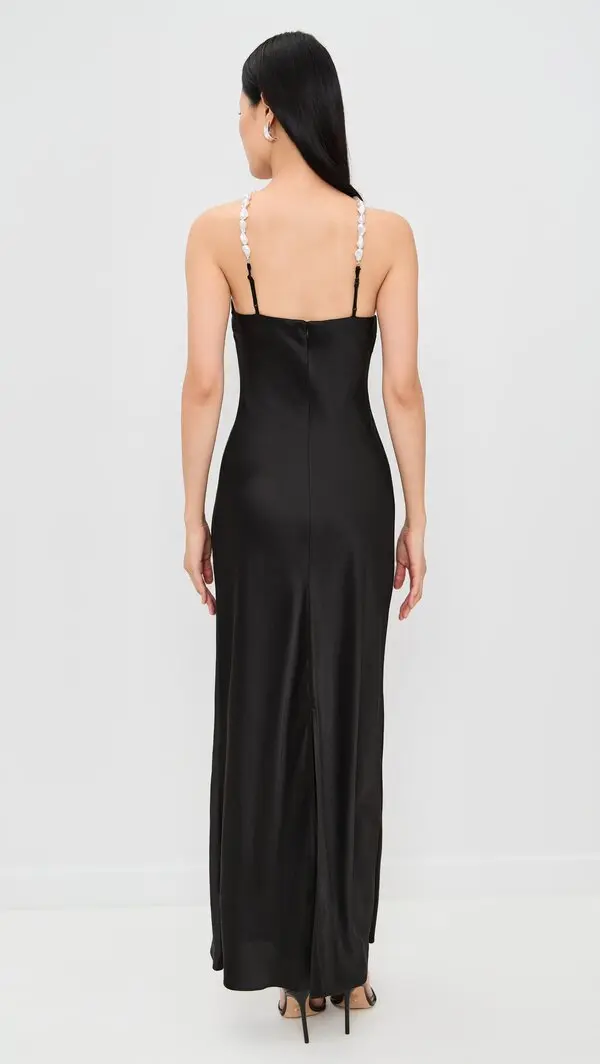 Staud Cadence Maxi Dress With Beaded Straps - Black