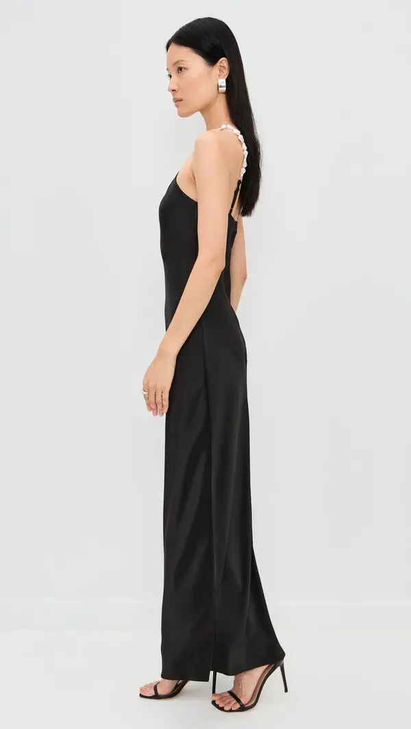 Staud Cadence Maxi Dress With Beaded Straps - Black