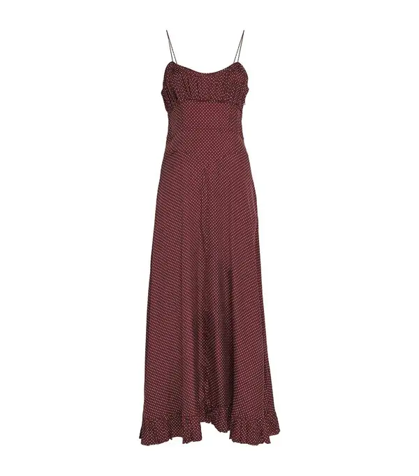 DÔEN Silk-blend Rosaria Maxi Dress
