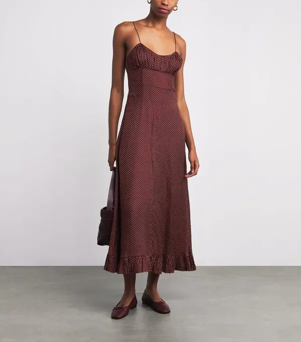 DÔEN Silk-blend Rosaria Maxi Dress
