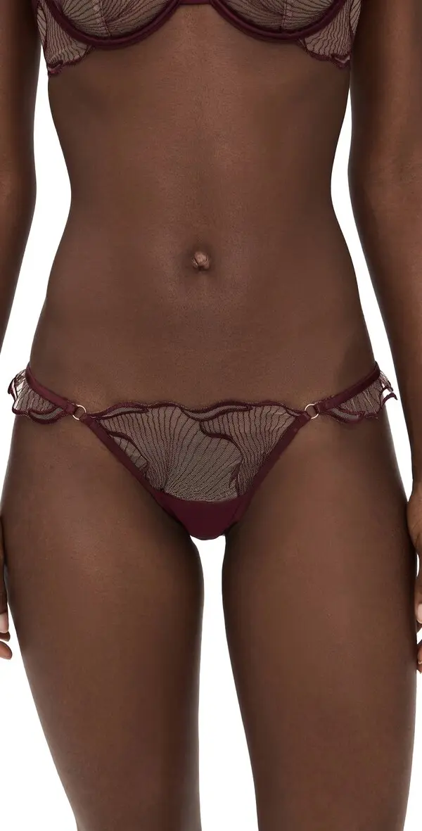 Bluebella Marabel Briefs - Cherry Lacquer/sheer