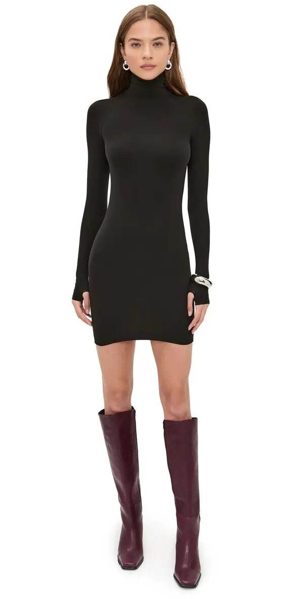 Commando Ballet Body Turtleneck Mini Dress With Thumbholes