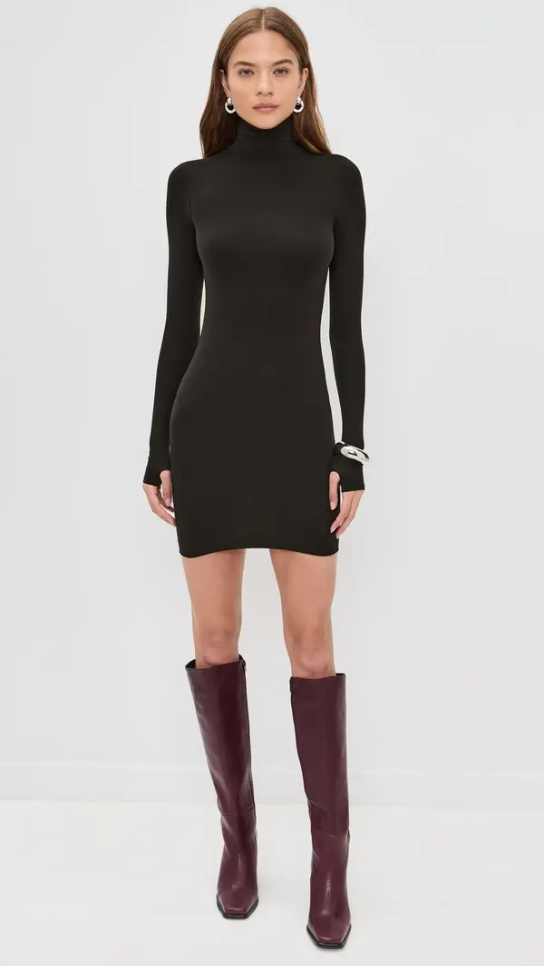 Commando Ballet Body Turtleneck Mini Dress With Thumbholes