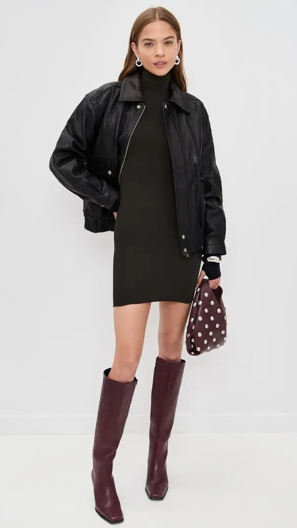 Commando Ballet Body Turtleneck Mini Dress With Thumbholes