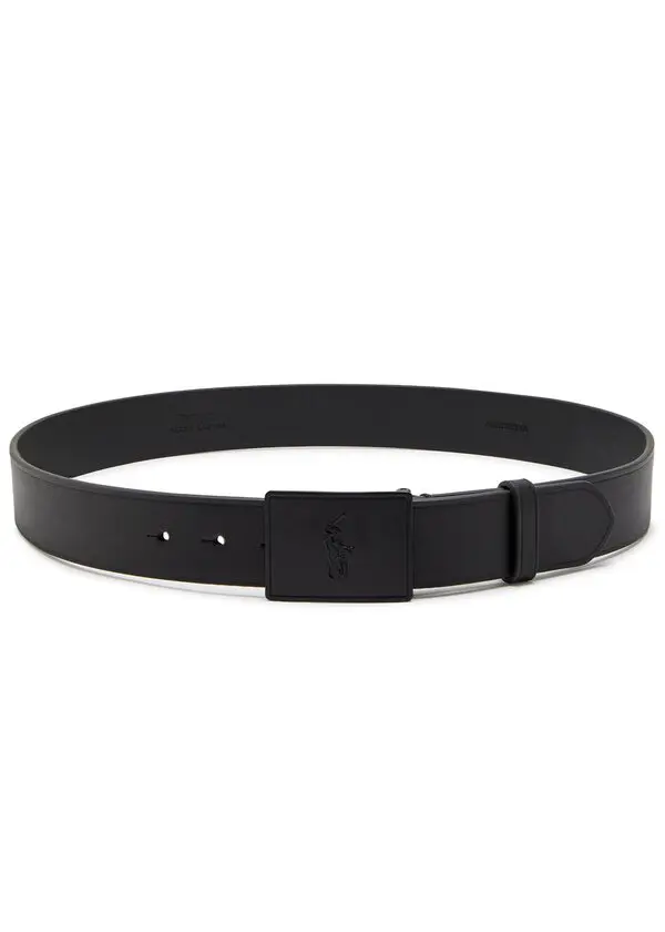 Polo Ralph Lauren Logo-plaque Leather Belt - Black