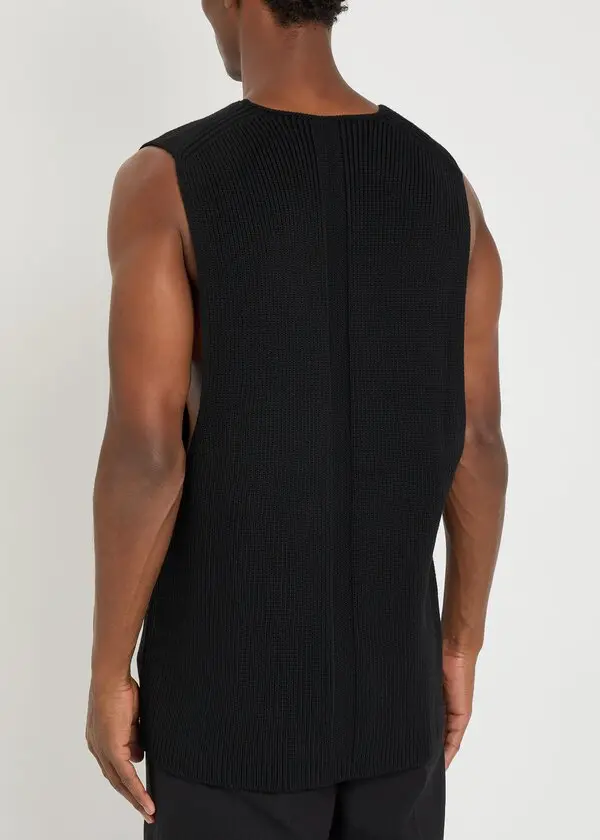 Rick Owens V-neck Ribbed Wool Tank