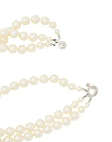 VIVIENNE WESTWOOD Three Row Pearl Bas Relief Necklace In Brass