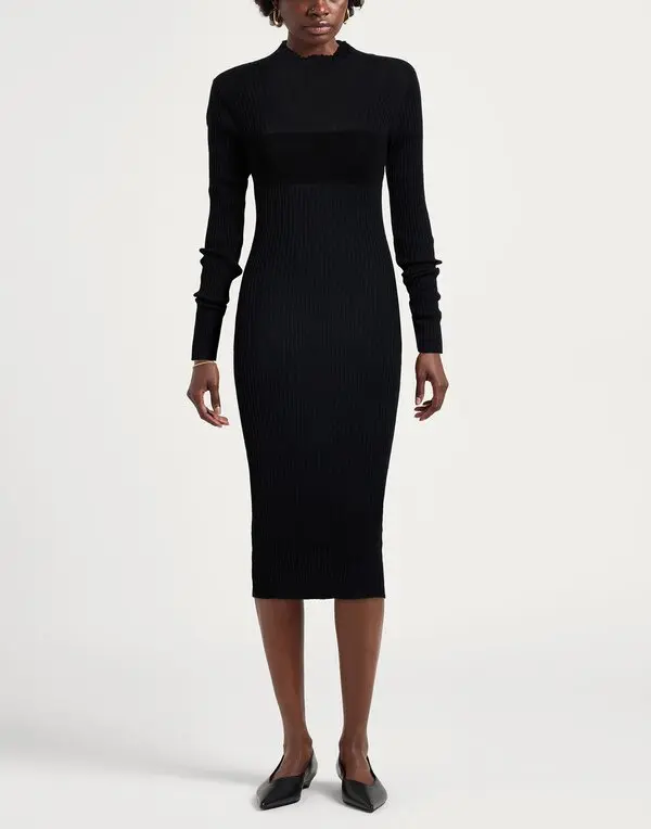 Pinko Ribbed-knit Bodycon Midi Dress