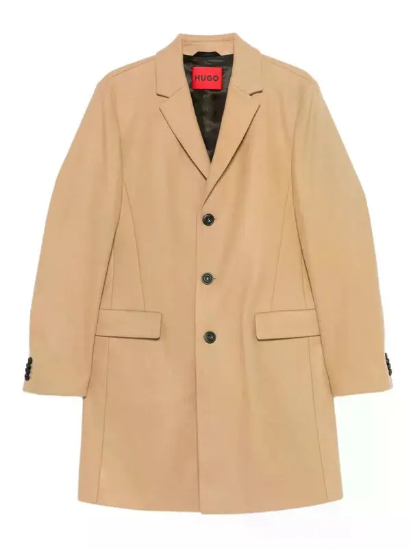 BOSS Single-breasted Wool-blend Coat